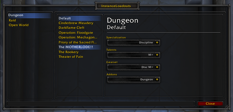 Instance Loadouts - Wago Addons
