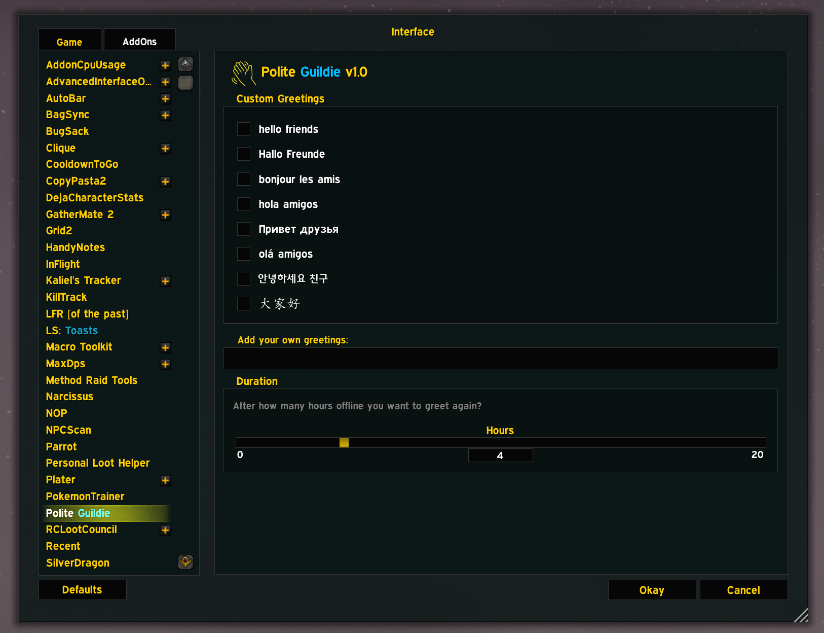 PoliteGuildie - Wago Addons